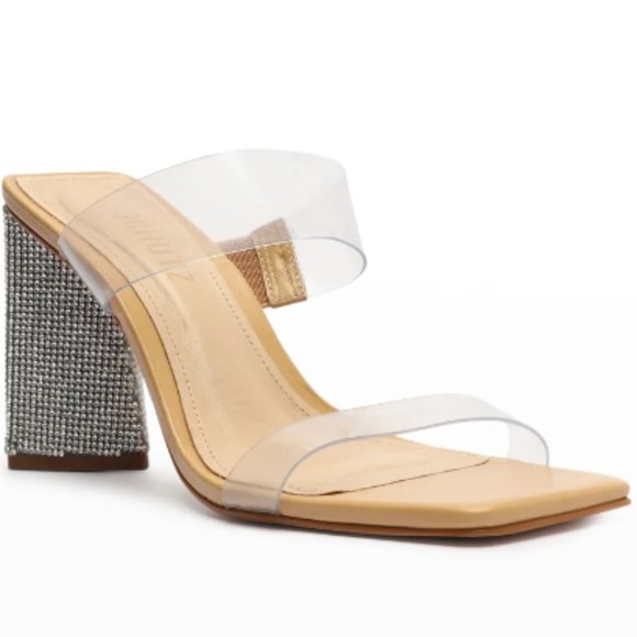 SCHUTZ | Shoes | Schutz Arielle Vinyl Chystal Blockheel Sandals | Poshmark